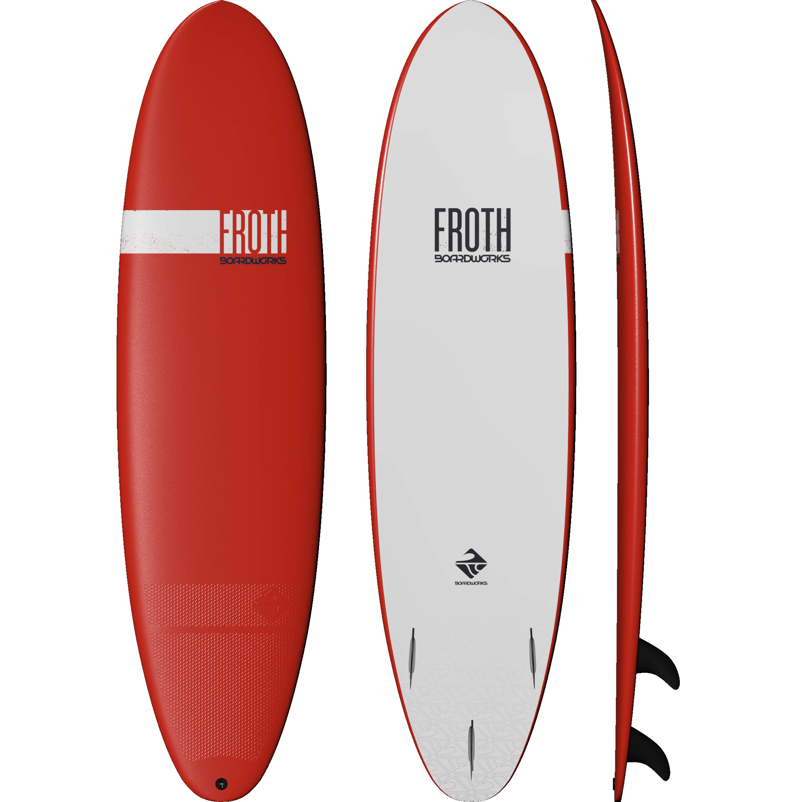 Boardworks Froth! | Soft Top Surfboard | 3 Fins | Longboard Surf Board ...