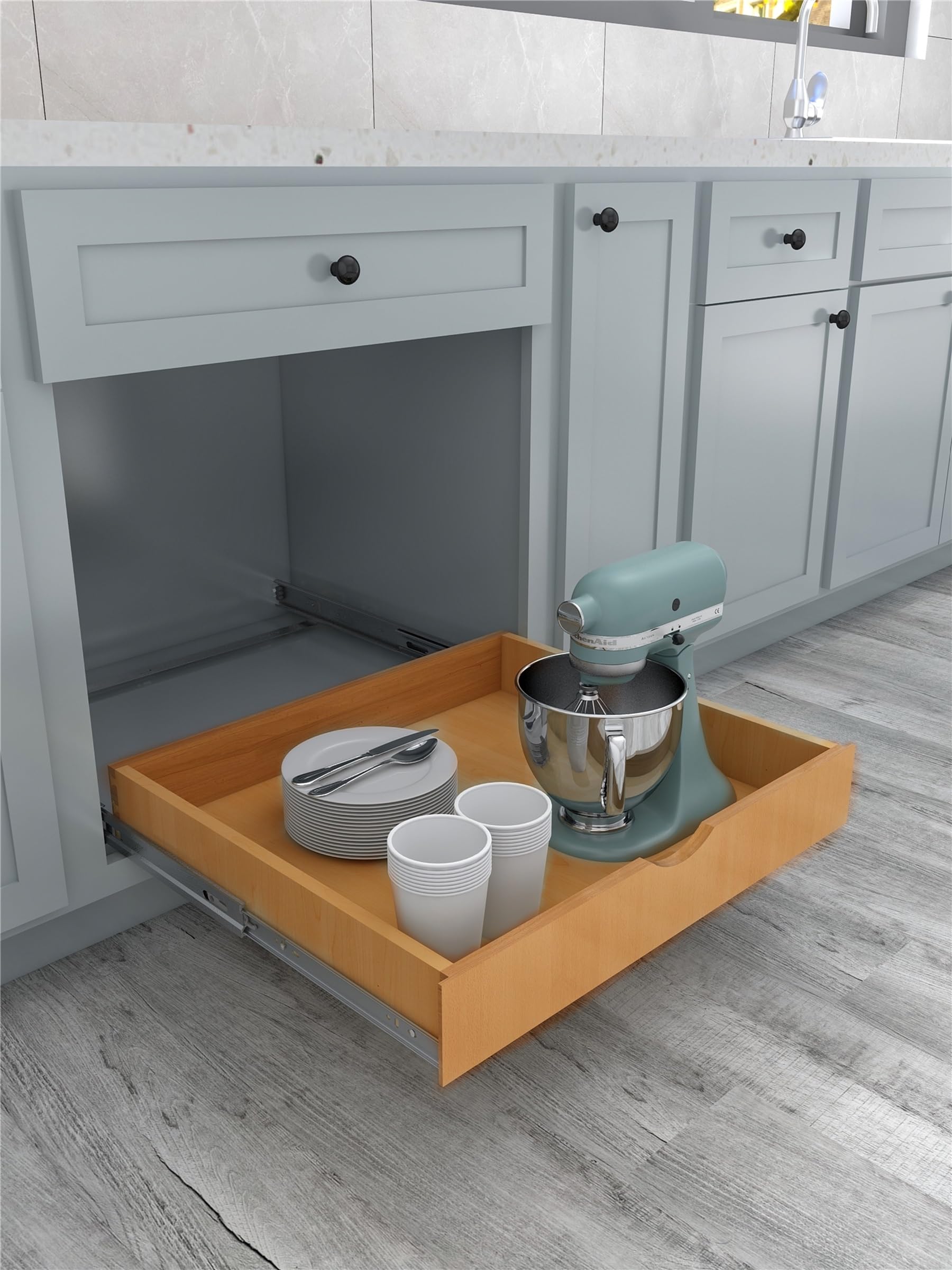 Mua Wooden Utensil drawer Organizer Fully Assembled Pull-out Under ...