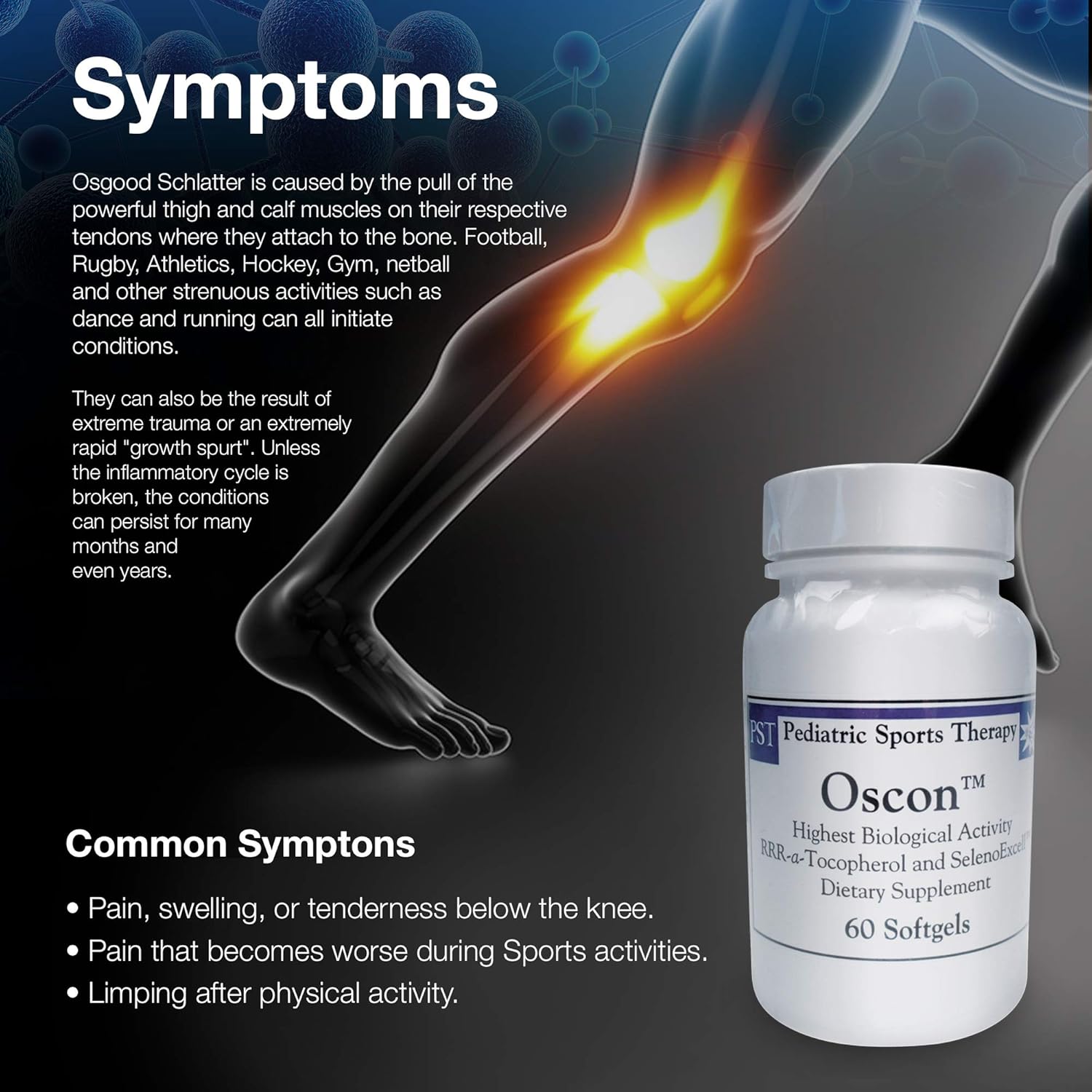 Oscon 60 Softgels – Osgood Schlatters Disease Supplement; Proven Osgood ...