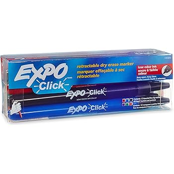 Amazon.com: EXPO Click Low-Odor Dry Erase Retractable Markers, Fine ...
