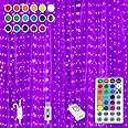 Amazon.com: 16 Colors Changing Curtain Lights - 250 LED 9.8 X 8.8 FT ...