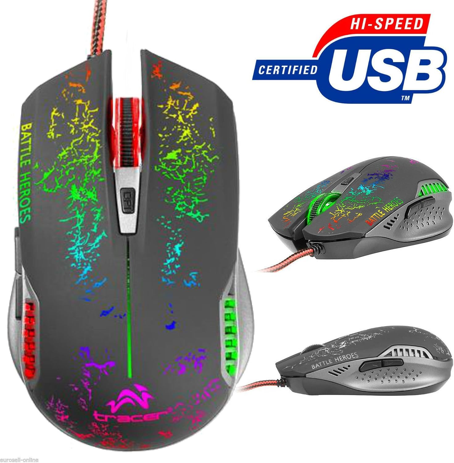 Tracer Battle Heroes Gunner Illuminated Gaming Mice Mouse PC Gaming Mmo ...