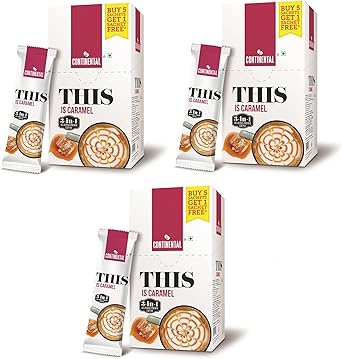 Continental THIS Caramel 3 in 1 Premix Instant Coffee 132g (22g*6 Sachets) (Pack of 3): Amazon ...
