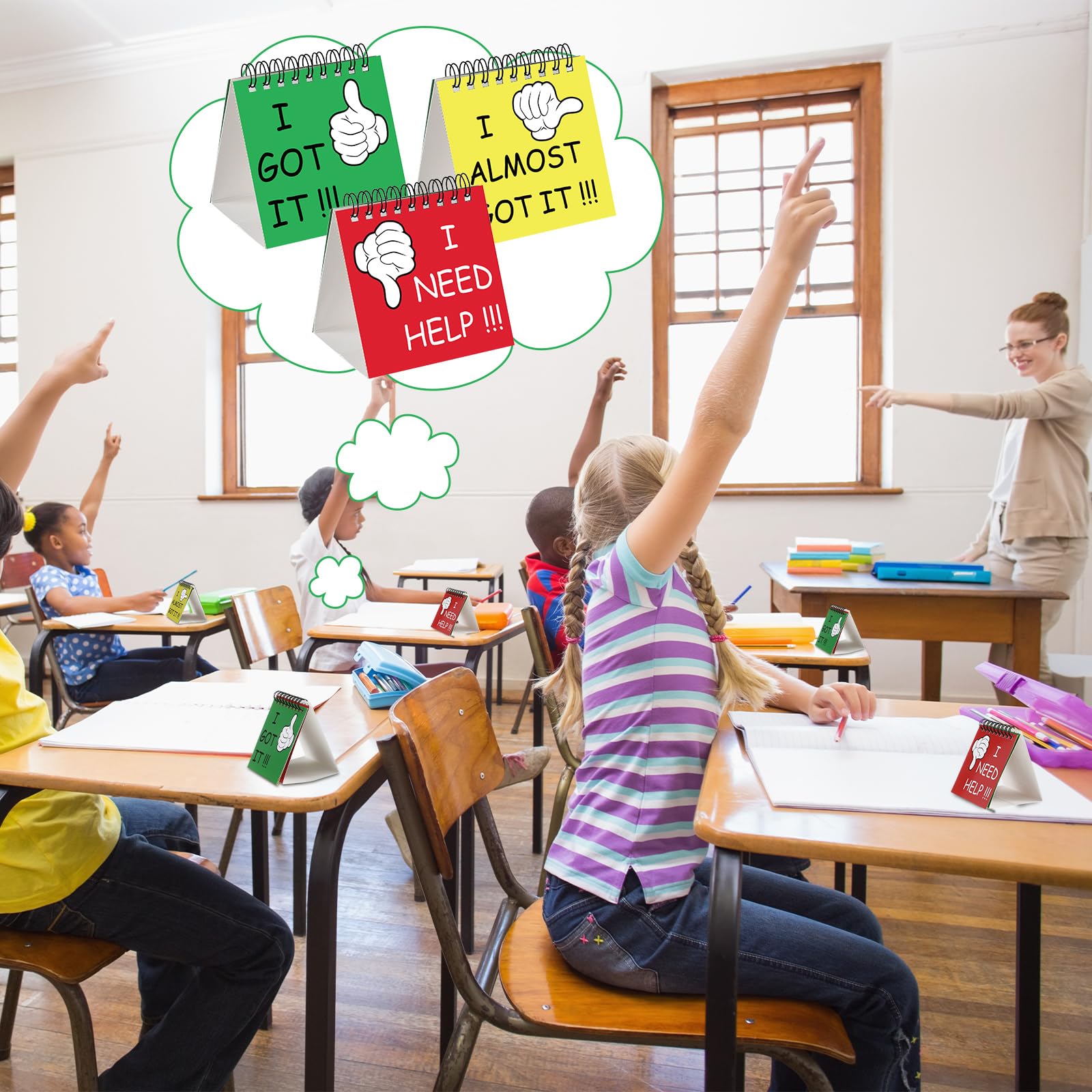 Mua Harloon 36 Pcs I Need Help Mini Flip Chart Signs Self Assessment ...