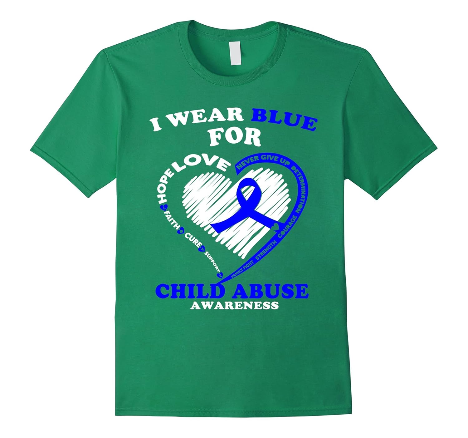 Child Abuse Shirt – I Wear Blue For Child Abuse Awareness-TD – Teedep
