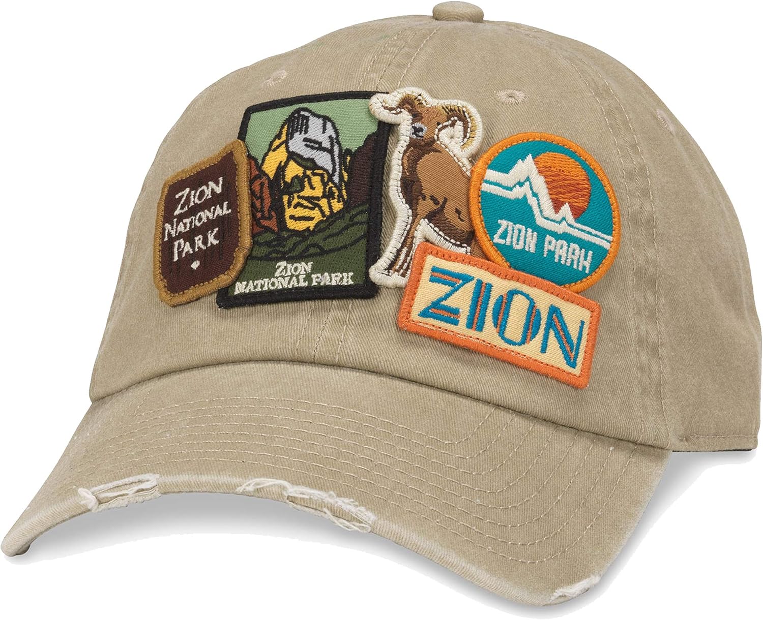 Amazon.com: Zion National Park Iconic Distressed Slouch Adjustable Hat ...