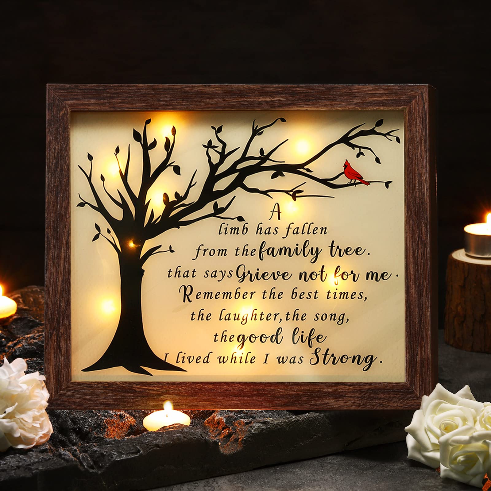Gerrii Sympathy Gifts Red Cardinal Memorial Bereavement Gifts LED ...