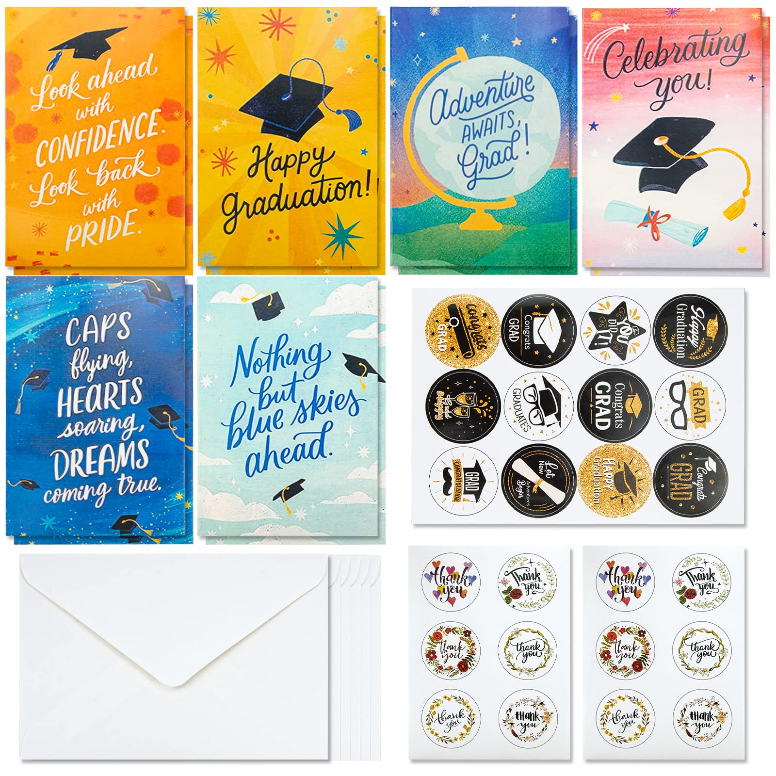 Fantasyon 2025 Graduation Cards 12 Pack Graduation Thank you Card with ...