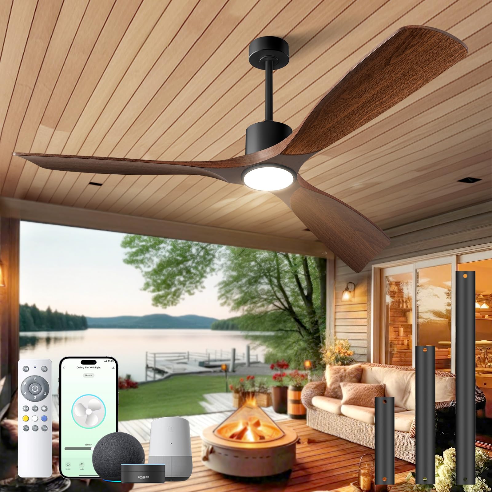 BOOSANT Ceiling Fans with Lights, Ceiling Fans with Lights and Remote ...