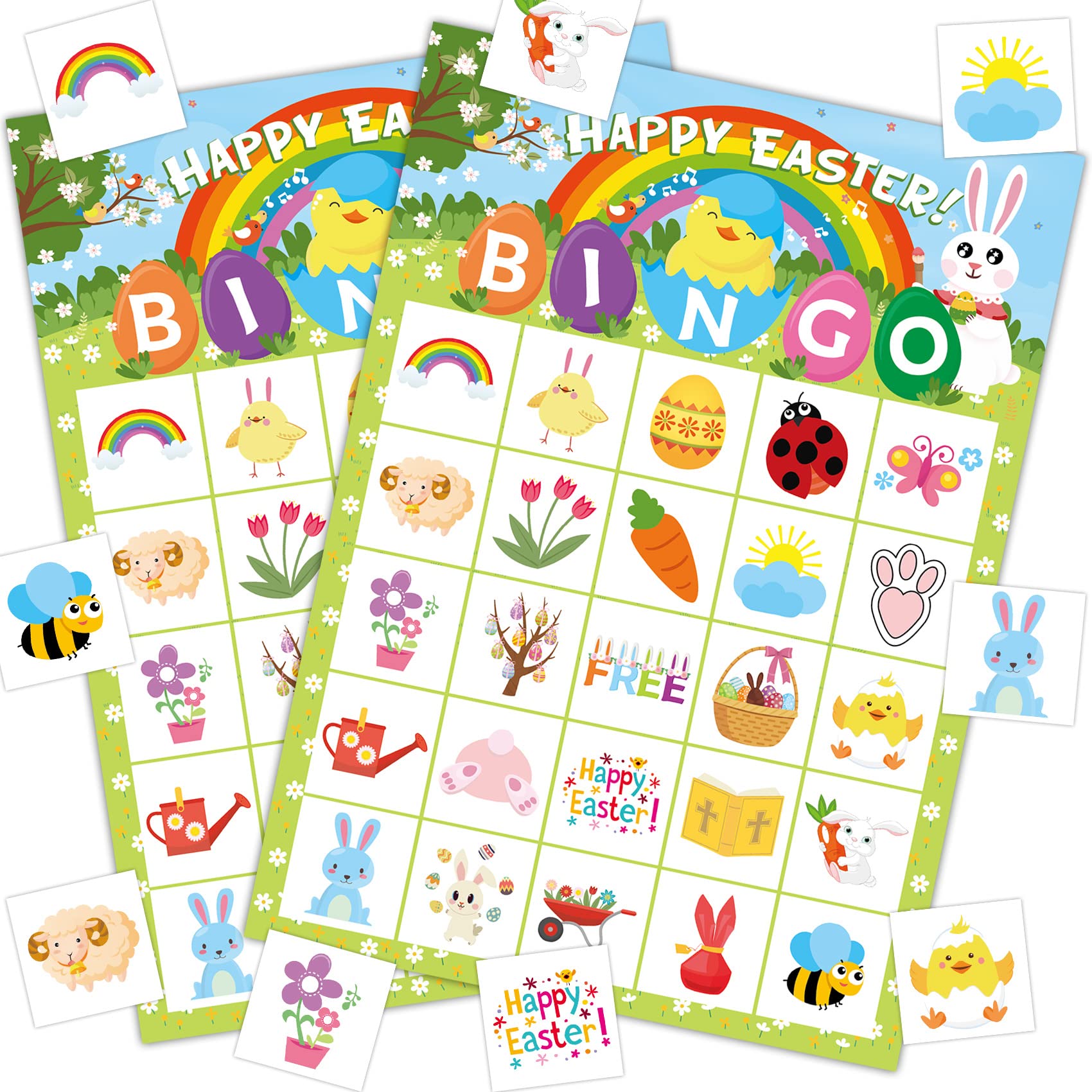 MISS FANTASY Easter Bingo Game 24 Players Easter Bingo Cards for Kids ...
