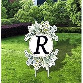 Amazon.com : Monogram Letter A Yard Sign with Stakes Letter Lawn Signs ...