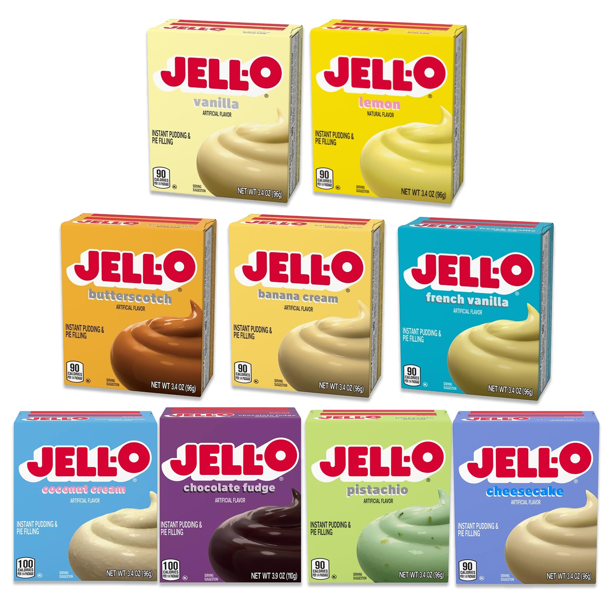 Mua Jell-o Instant Pudding and Pie Filler 3.4oz Variety Pack of 9 ...