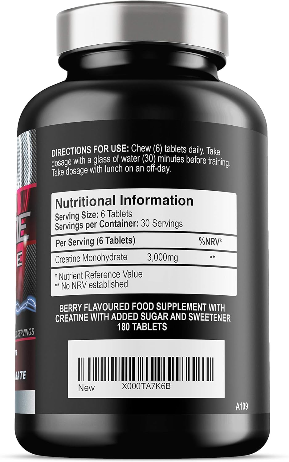 Chewable Creatine Monohydrate Tablets (Berry Flavour) – 3000mg Creatine ...