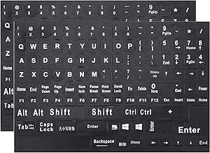 Amazon.com: Universal Replacement English Keyboard Stickers 2 Pack ...