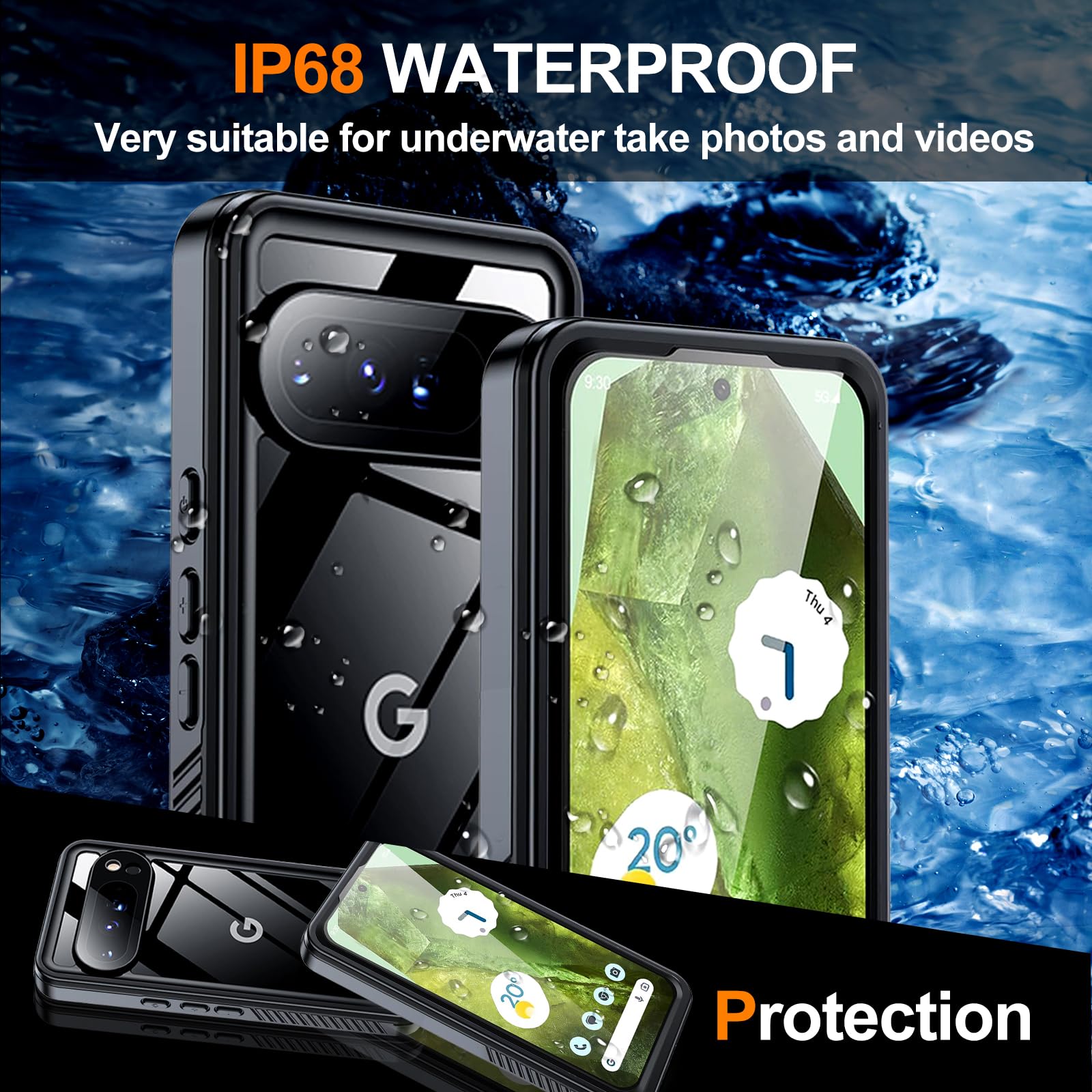 Mua Hualele Pixel 9 Pro XL Case Waterproof Built-in Screen Protector ...