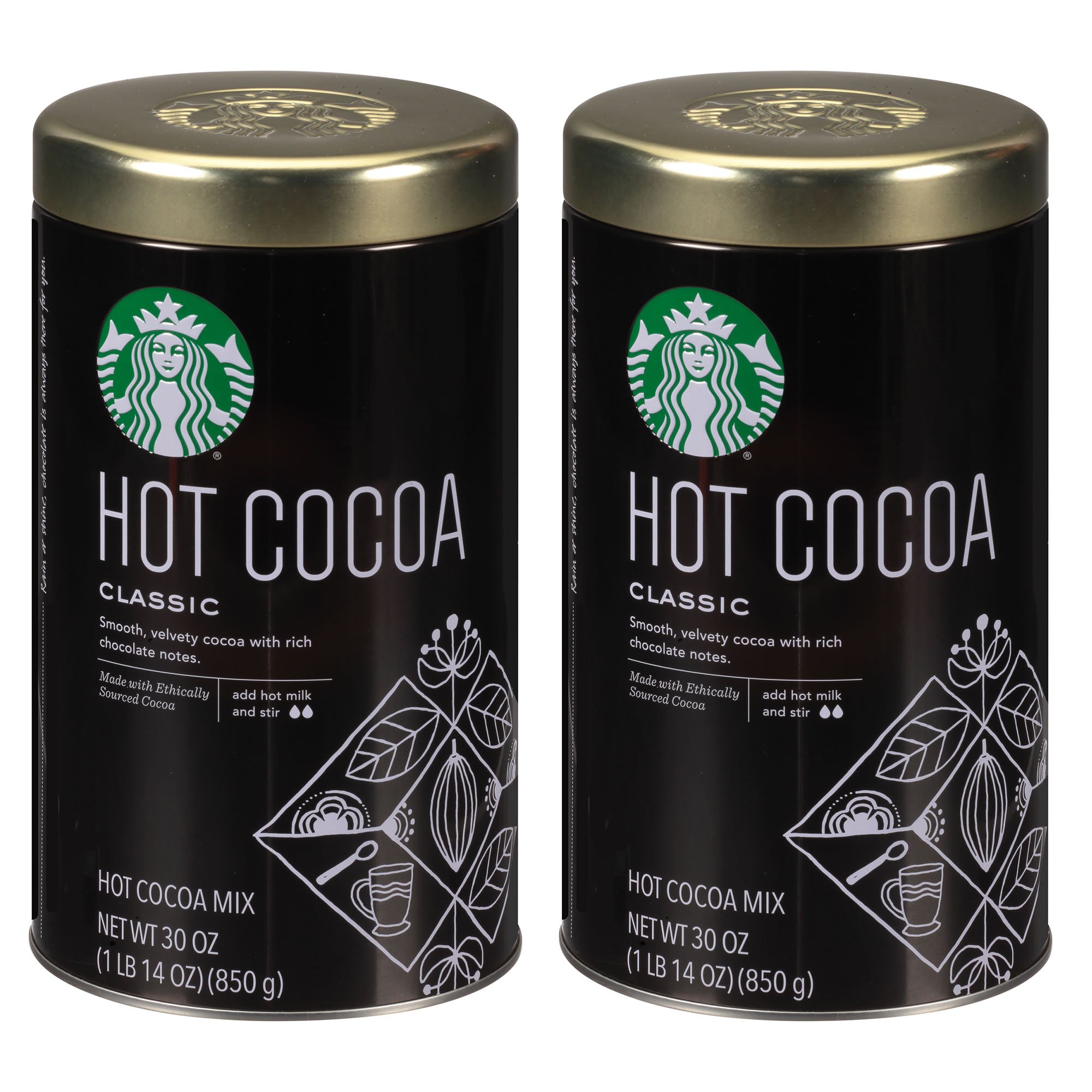 Amazon.com : Starbucks Classic Hot Cocoa Mix 30 Ounce (1.87 lbs.) Tin ...