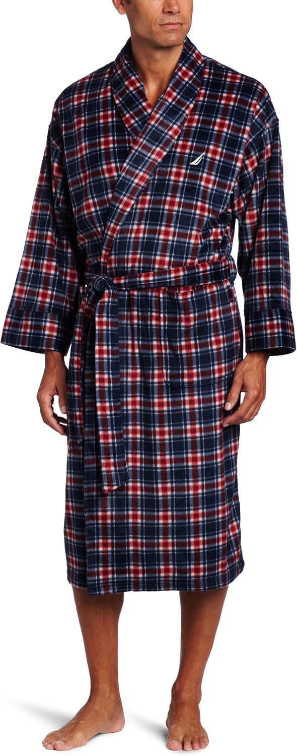 Nautica Men's Gifford Tartan Robe, Maritime Navy, One Size at Amazon ...