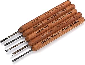 Amazon.com: Dockyard 3.0mm Carving Tool Set, 5 pc : Arts, Crafts & Sewing