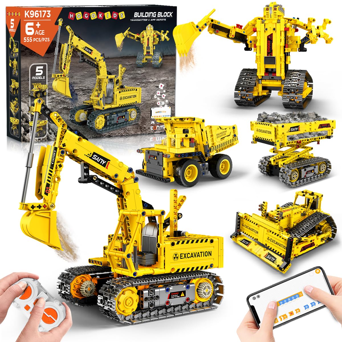 Mua HOGOKIDS 5-in-1 Technic RC Building Toys - App & Remote Control ...