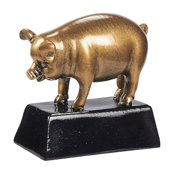 Golden Pig Trophy - Small Resin Pig Award Trophy for Food Competitions ...