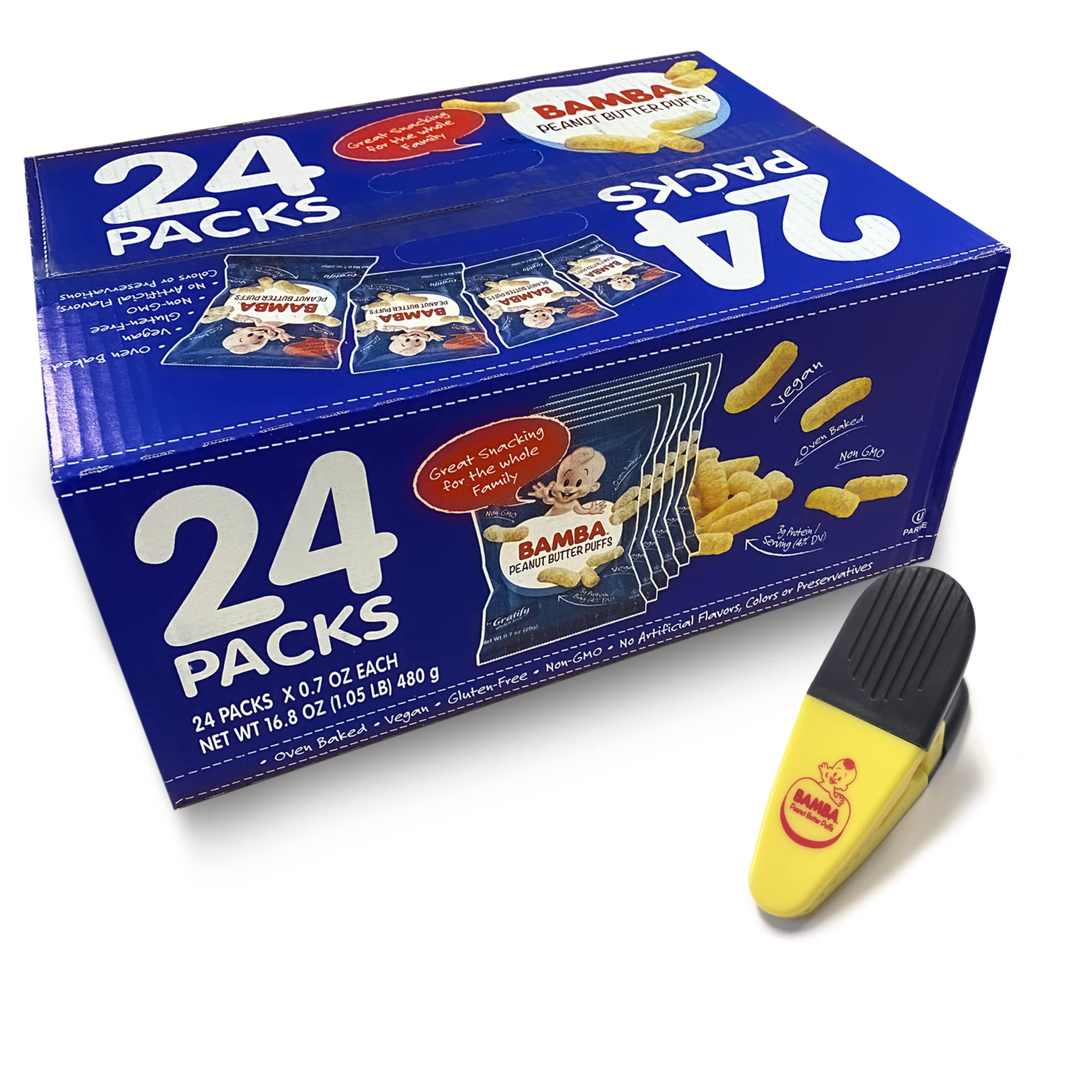 Osem Gratify Bamba Peanut Butter Snacks Bundle With Bag Clip - All ...