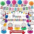 Amazon.com: Happy Work Anniversary Decorations Colorful Happy ...