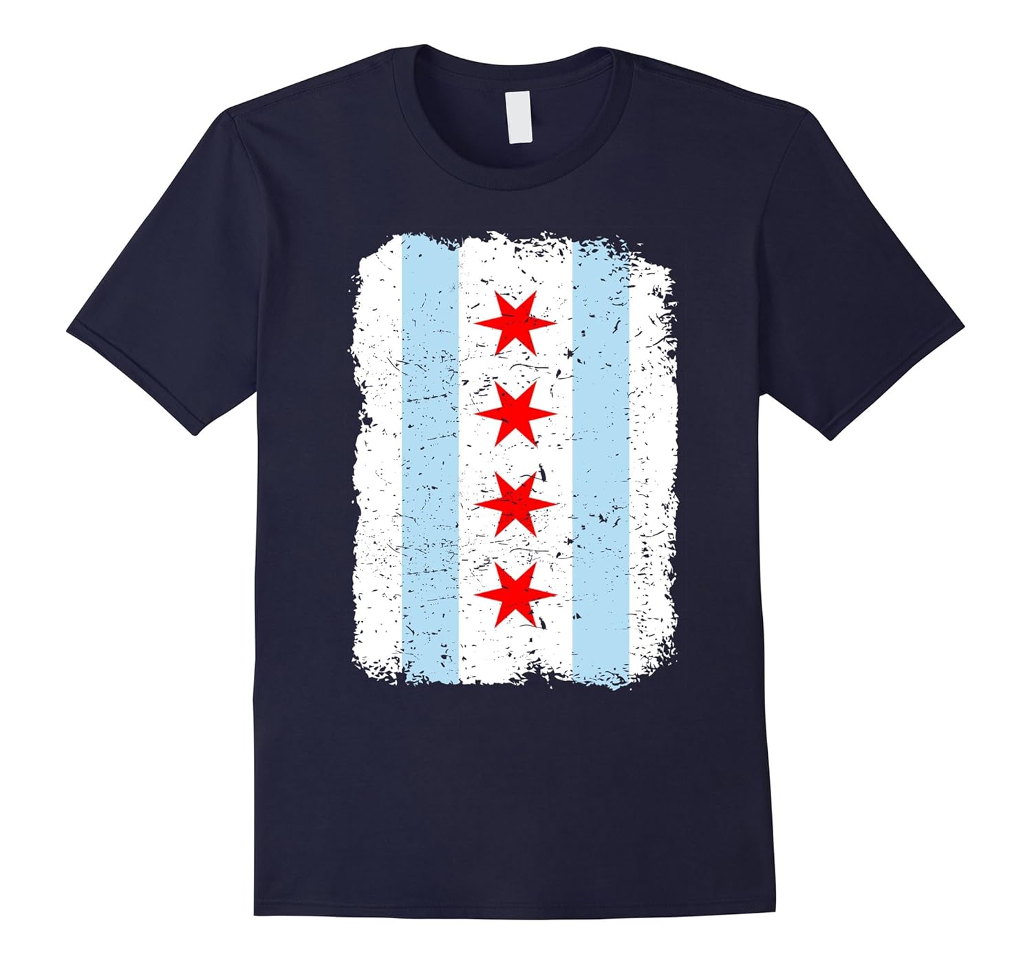 Chicago Flag Vintage Distressed T-Shirt
