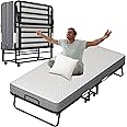 Amazon.com: AESOROMO Folding Bed with Mattress, 75" x 46" Twin Size, 5 ...