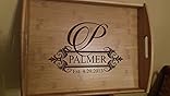 Amazon.com | Engraved Wooden Serving Platter Tray with Handles ...