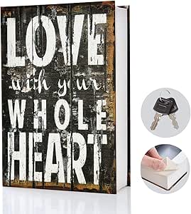 wishacc Real Pages Portable Secret Book Hidden Safe with Key Lock Book ...