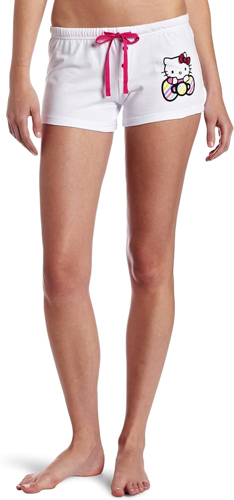 Amazon.com: Hello Kitty Women's Juniors Joyful Tune Solid Short, White ...