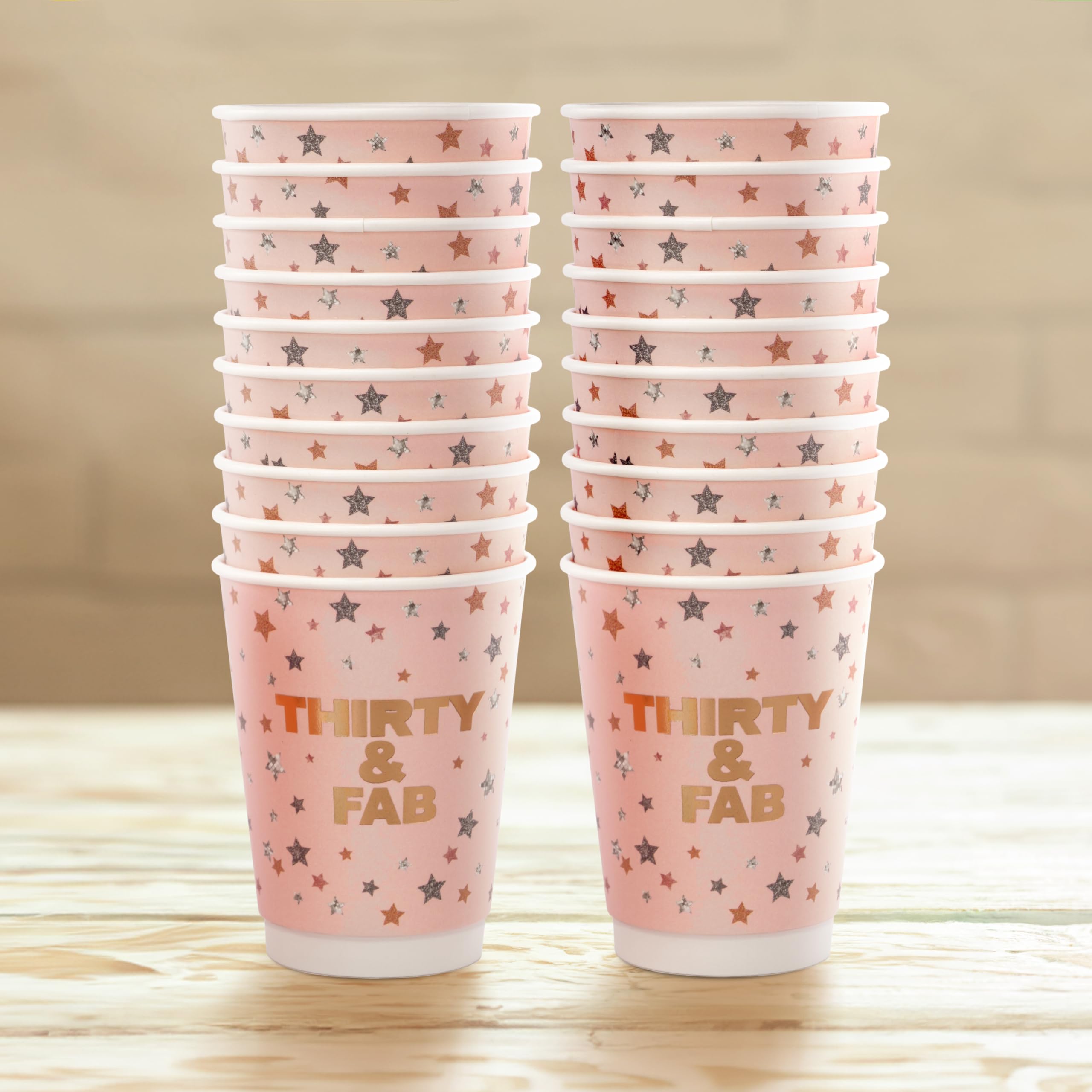 Cheerland 30th Birthday Milestone Disposable Paper Party Cups for BDay ...