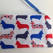 White 100% Cotton Fabric Designer Union Jack Flag Corgi Print (Per ...