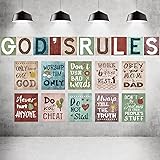 Amazon.com: gisgfim Ten Commandments Poster for Kids Sunday School ...