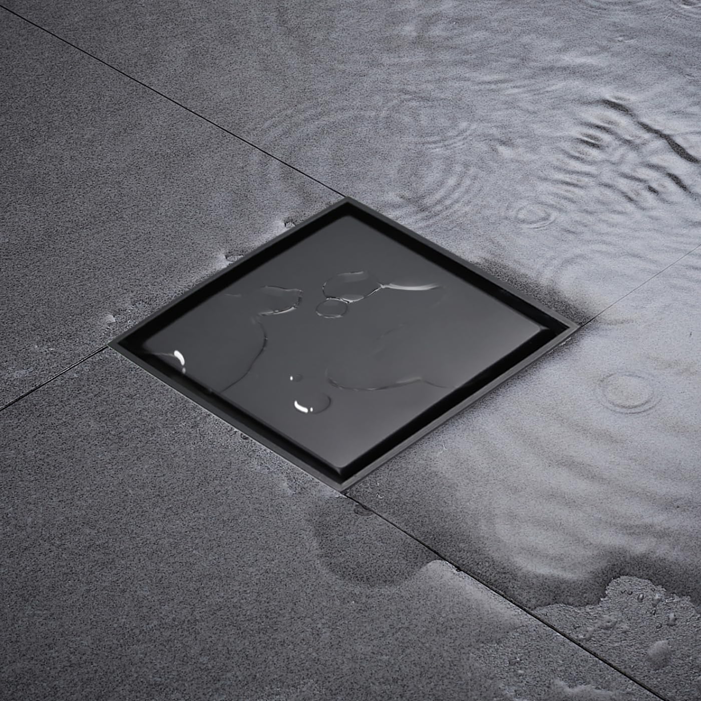 FerdY 4 Inch Square Shower Floor Drain, Tile Recessed with Removable ...