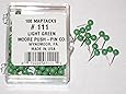 Amazon.com : 1/8" Map Tack Push Pins - Light Green (box of 100 pins) by ...