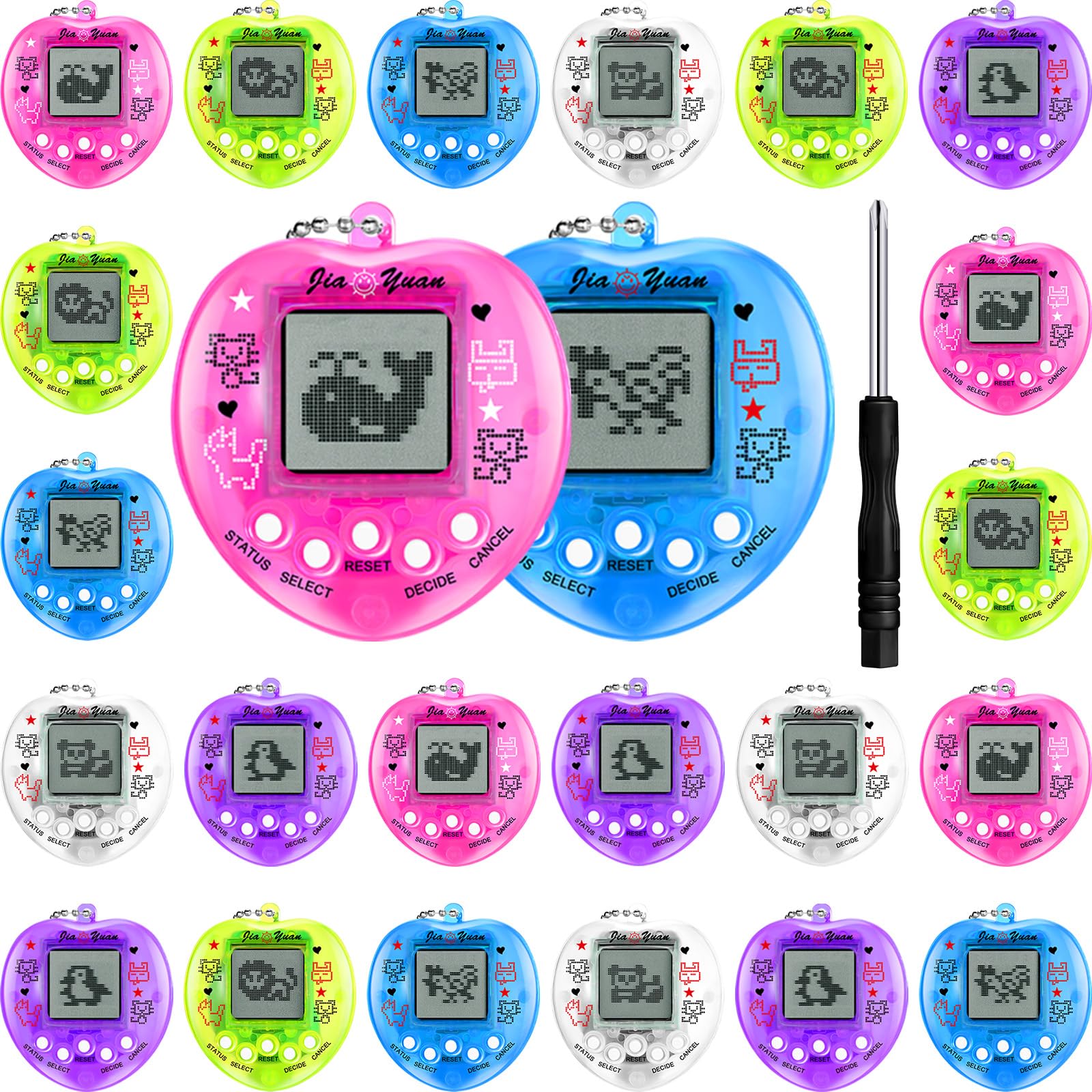 Sosation 24 Pieces Virtual Pets Keychain for Kids 168 Pets Retro ...