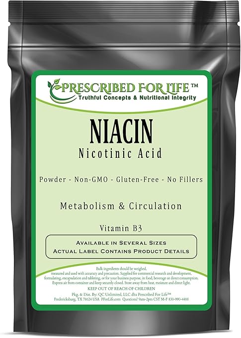 Amazon.com: Prescribed for Life Niacin - Vitamin B3 - Nicotinic Acid ...