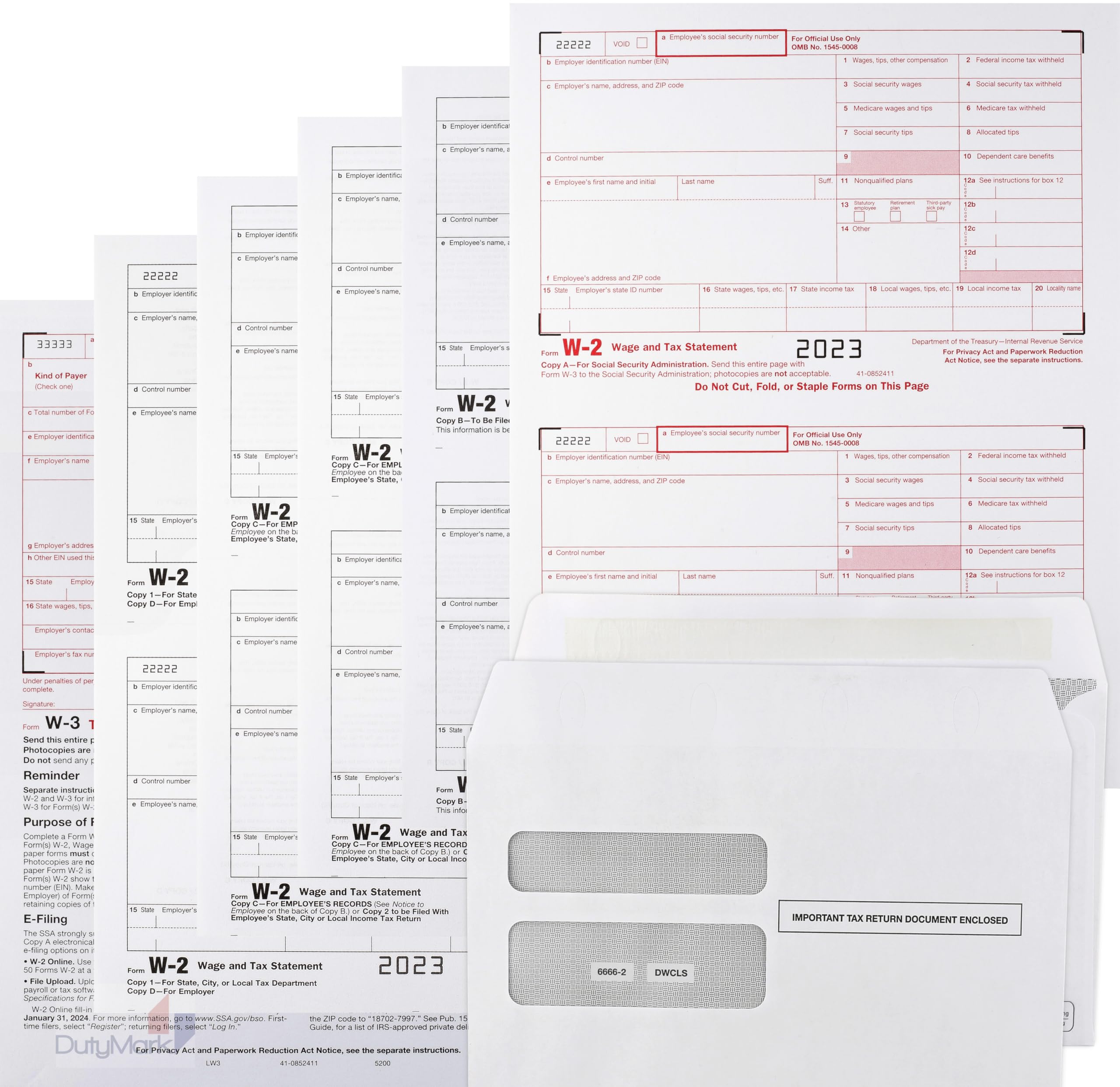 Mua W2 Forms 2024 Complete Laser W-2 Tax Forms and W-3 Transmittal ...