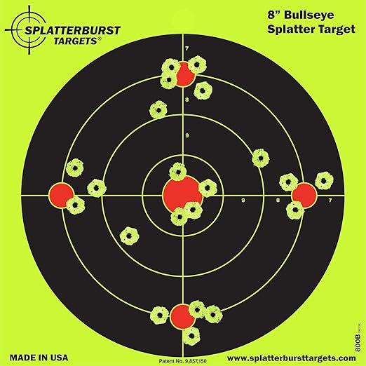 Splatterburst Targets - 8 inch Bullseye Reactive Shooting Target ...