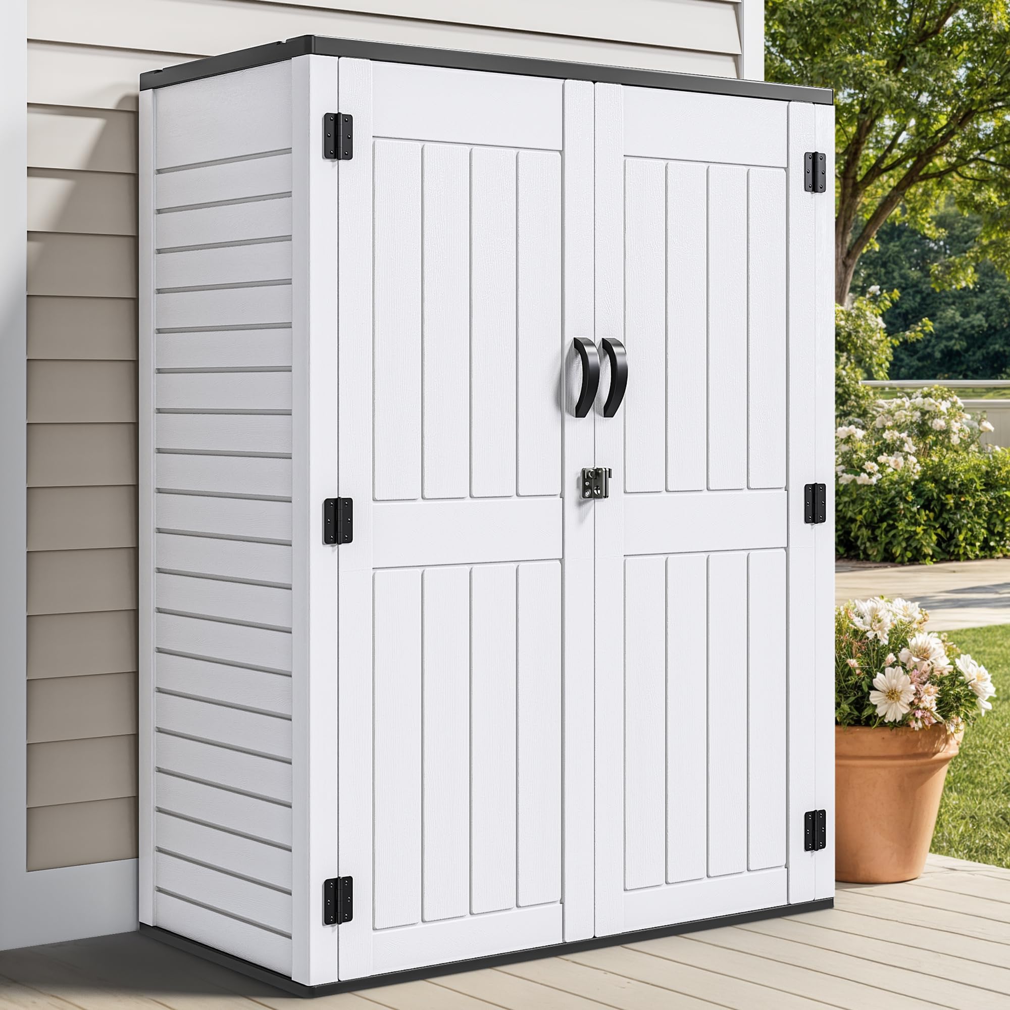 YITAHOME 59 cuft Outdoor Vertical Storage Shed, Tall Storage Shed ...