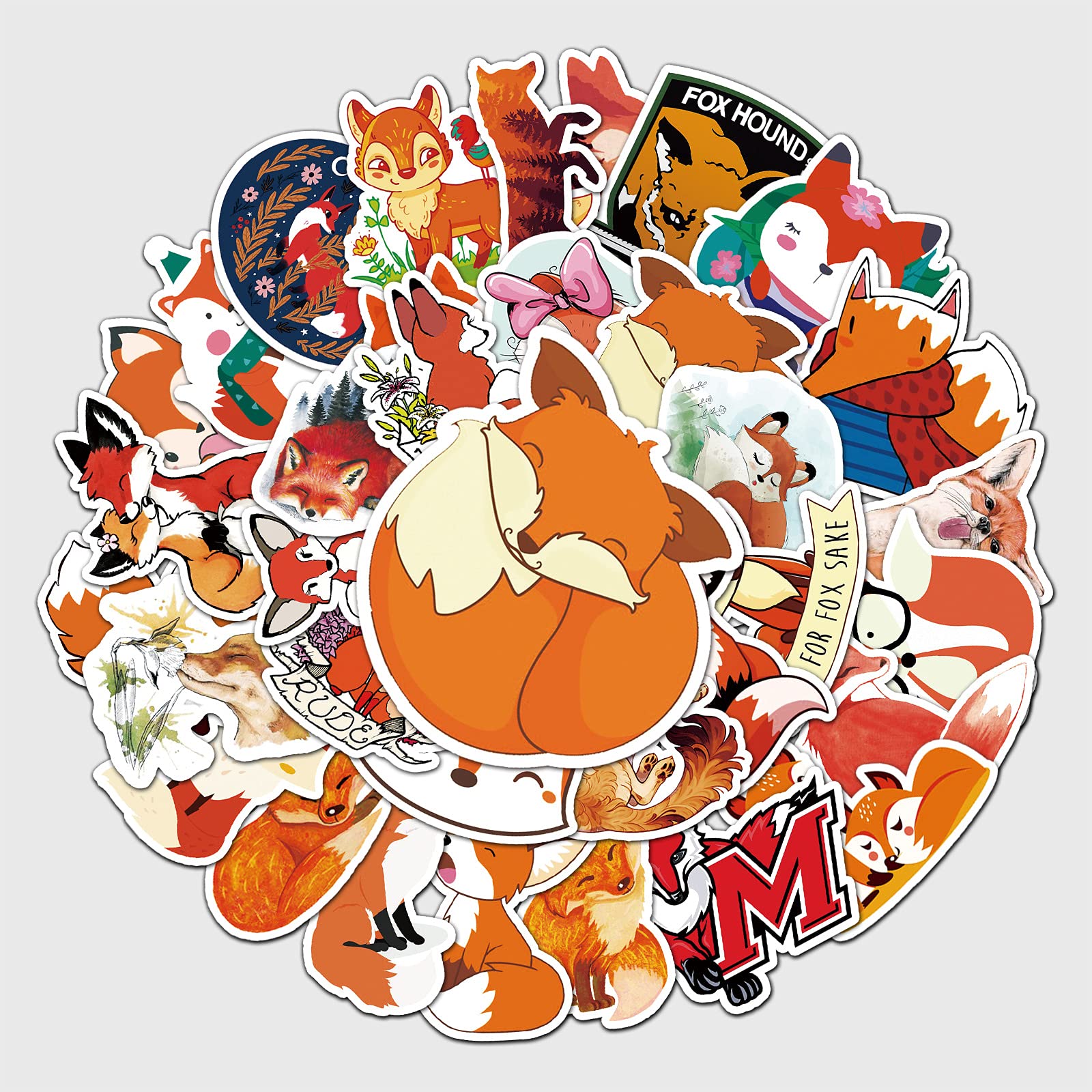 Mua AYODPE Red Fox Stickers for Kids Cartoon Fox Waterproof Vinyl ...
