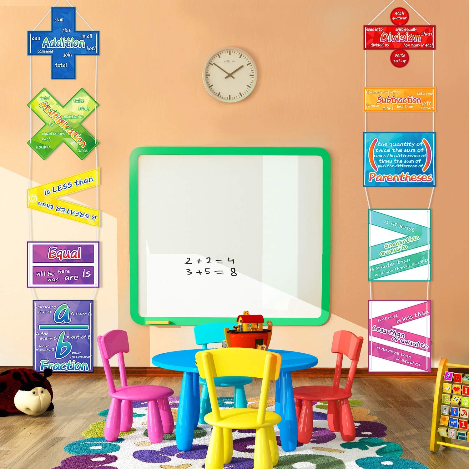 10 Pieces Math Poster Educational Learning Poster for Classroom ...