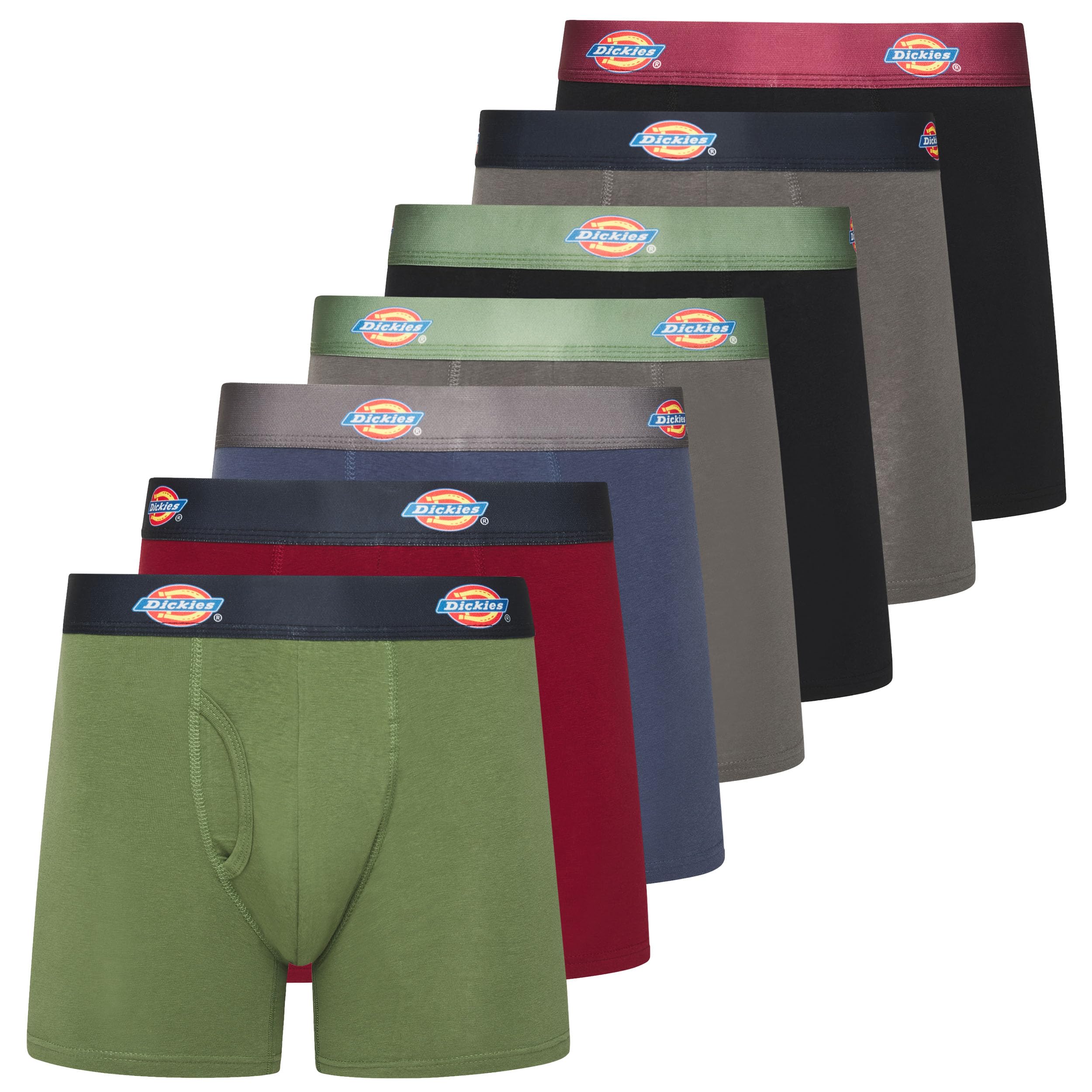 Dickies Mens Underwear 7 Pack Mens Boxer Briefs for Men Cotton Stretch ...