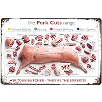Amazon.com: Pork Cuts Butcher Chart Tin Poster Sign Tin Sign Theater ...