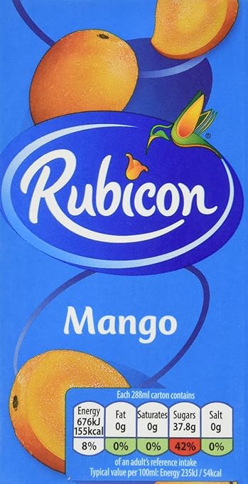 Rubicon Still Mango Juice Drink Cartons, 288ml - Pack of 27: Amazon.co ...