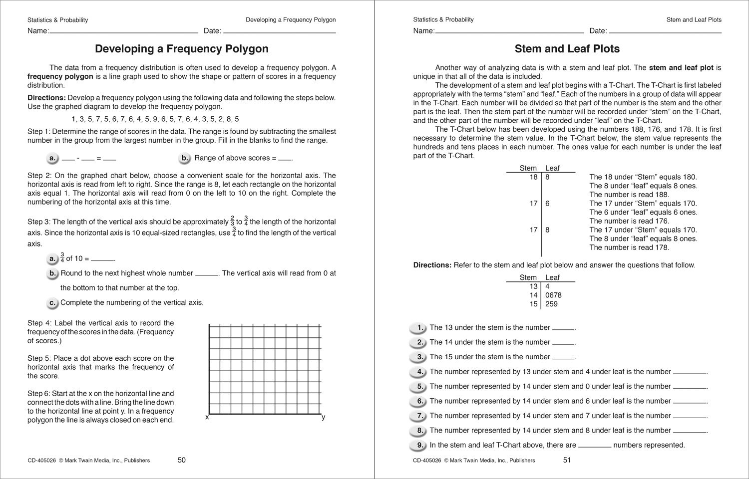 Mua Mark Twain Media Statistics & Probability Math Workbook, Grades 5 ...