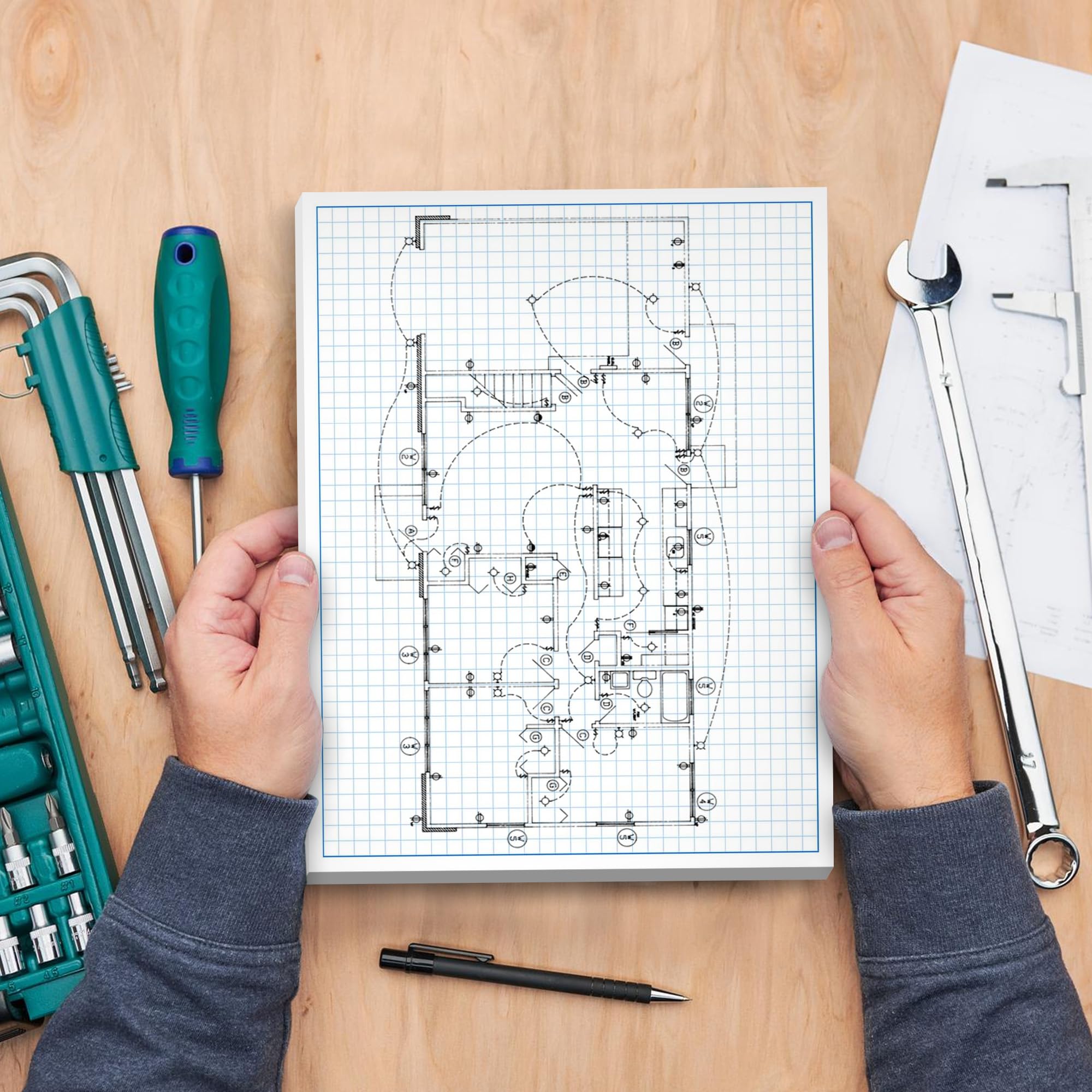 Blueprints On Graph Paper Drawings