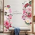 Amazon.com: DRWSSR 2 Sheets Removable Pink Flowers Wall Decal Peony ...