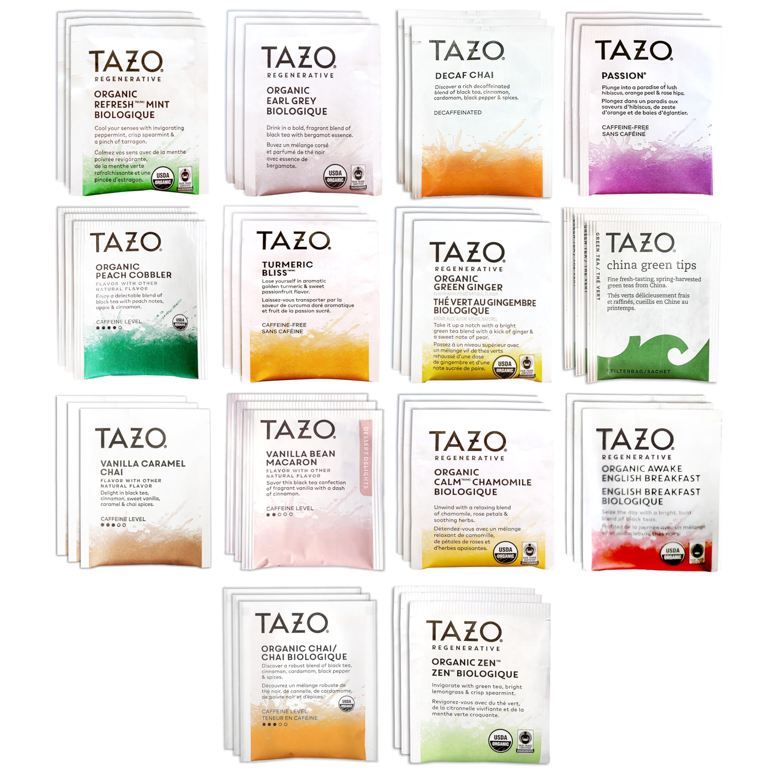 Mua BLUE RIBBON, Tazo Tea Bags Sampler Assortment Variety Pack Gift Box ...